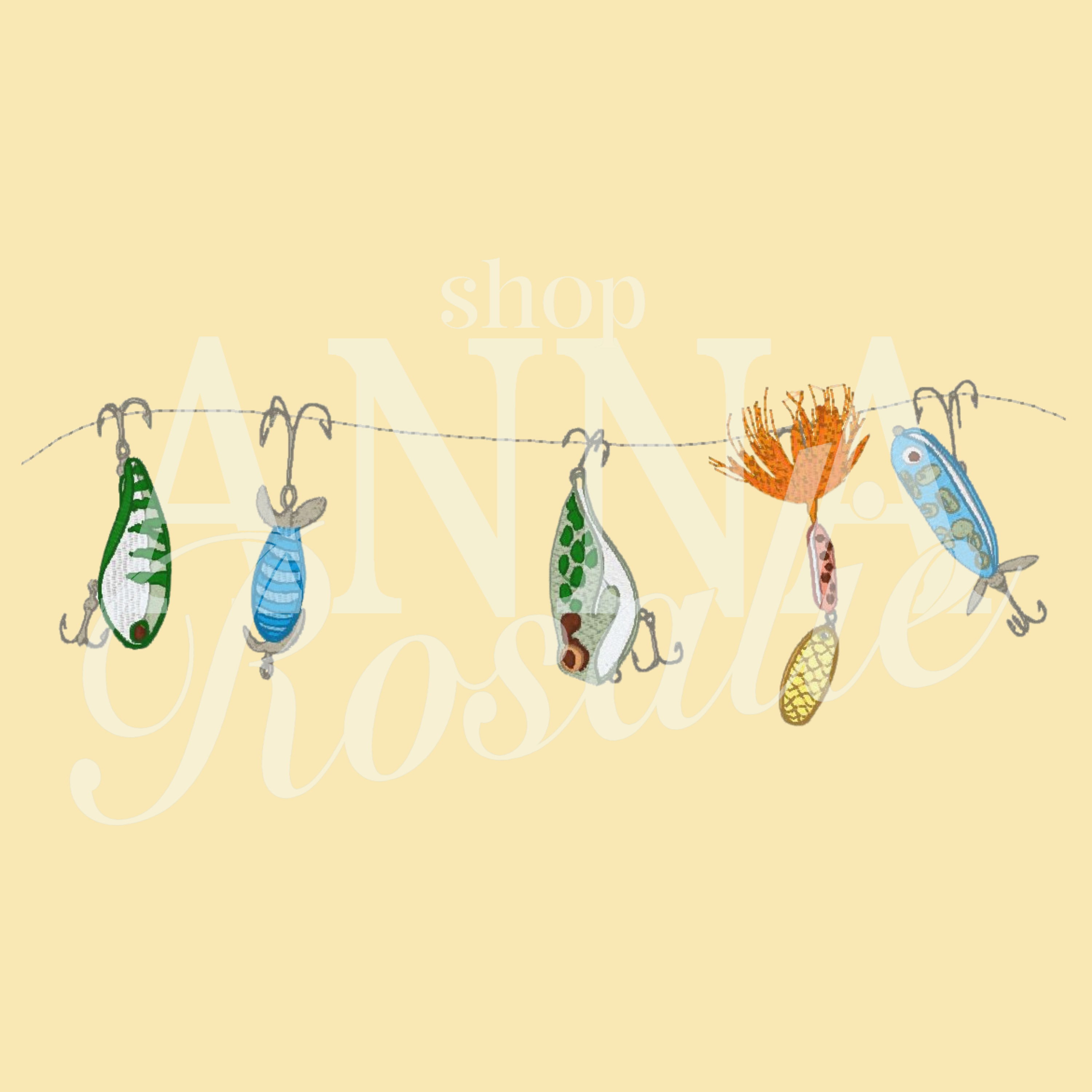 Fishing Lures Embroidery Design Digital Download – Stella Rose ...